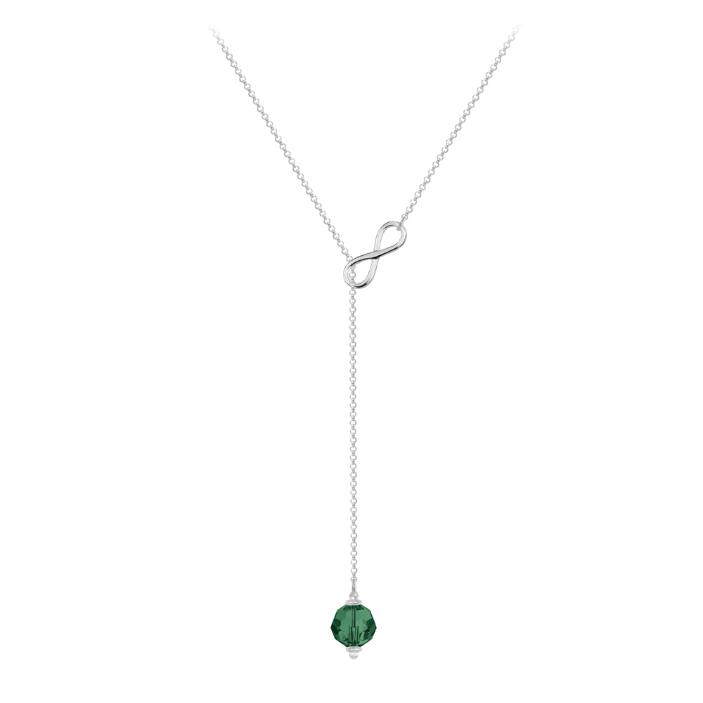 Collier Cravate Infini Vert - Cristaly, votre bijouterie en ligne